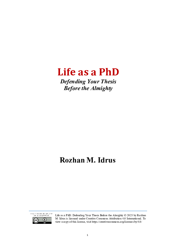 (PDF) Life as a PhD Defending Your Thesis Before the Almighty