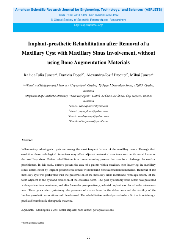 (PDF) Implant-prosthetic Rehabilitation after Removal of a Maxillary ...