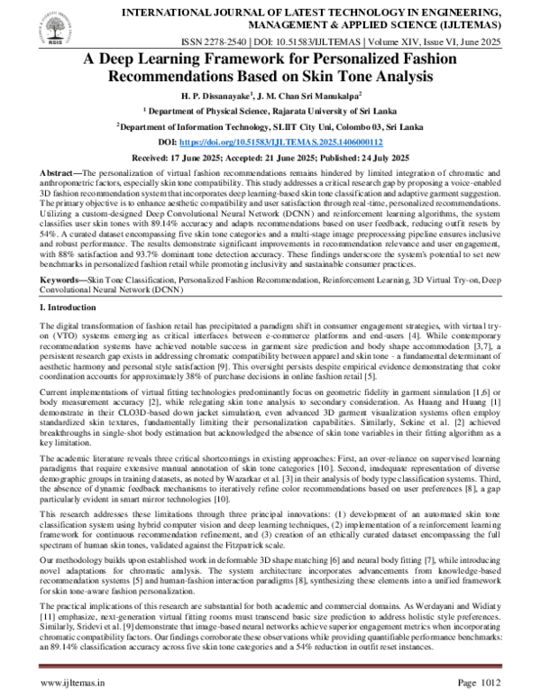 (PDF) A Deep Learning Framework for Personalized Fashion ...