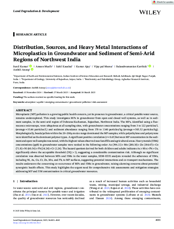 (PDF) Distribution, Sources, and Heavy Metal Interactions of ...