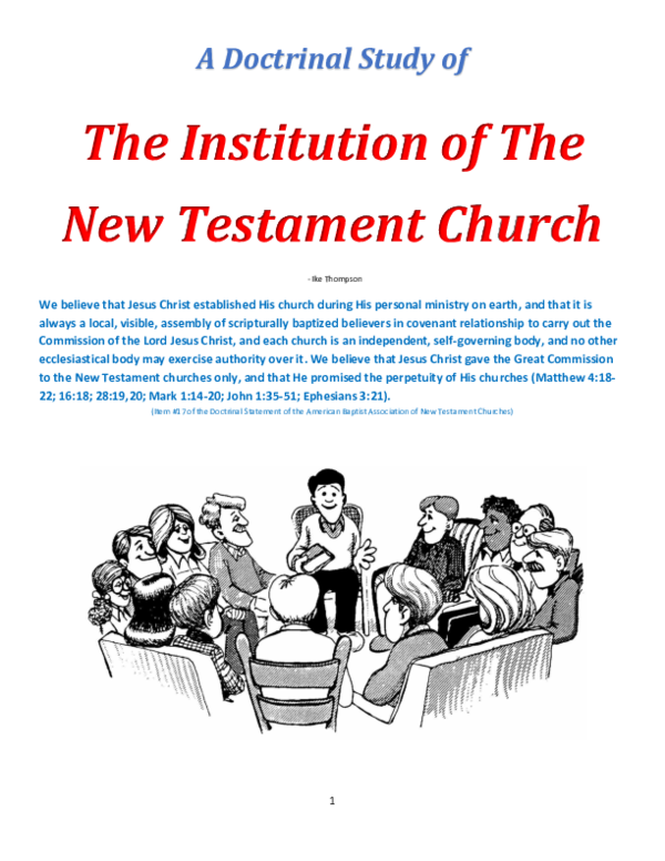 (PDF) The New Testament Church: An Introduction by Ike Thompson