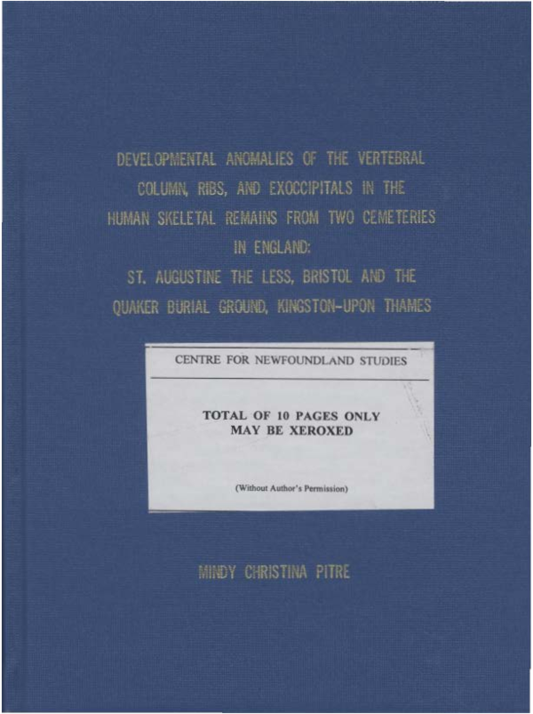 (PDF) Developmental Anomalies of the Vertebral Column, Ribs, and ...