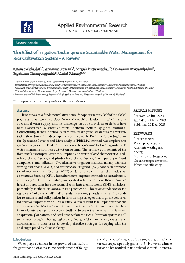 (PDF) The Effect of Irrigation Techniques on Sustainable Water ...