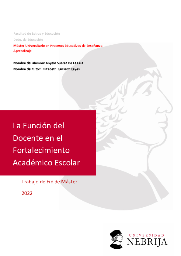 (PDF) La Función del Docente en el Fortalecimiento Académico Escolar