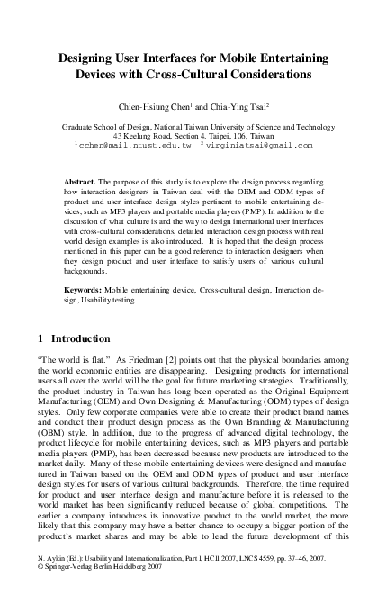 (PDF) Designing User Interfaces for Mobile Entertaining Devices with ...