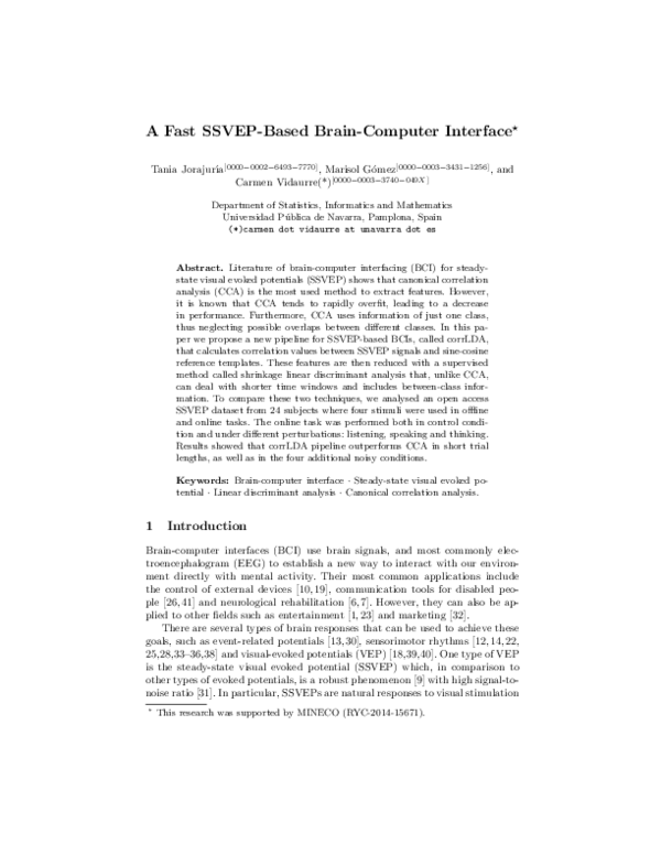 (PDF) A Fast SSVEP-Based Brain-Computer Interface