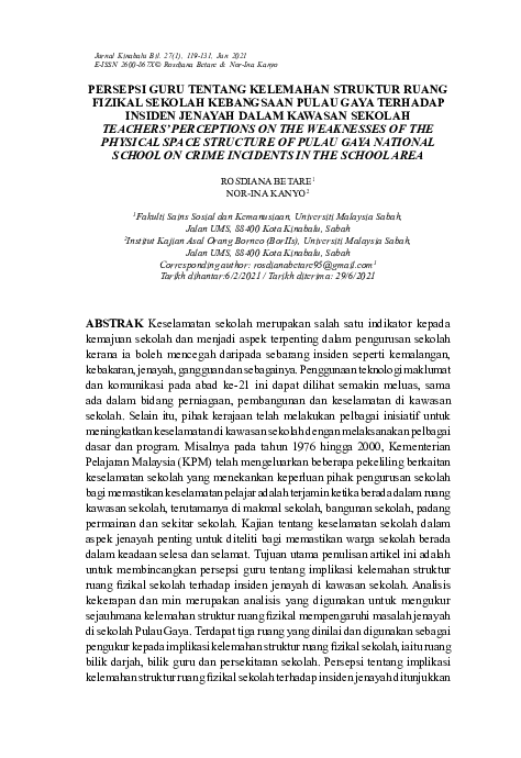 (PDF) Persepsi Guru Tentang Kelemahan Struktur Ruang Fizikal Sekolah ...