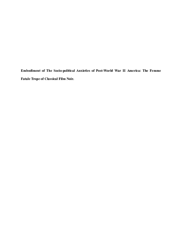 (PDF) Embodiment of The Socio-political Anxieties of Post-World War II ...