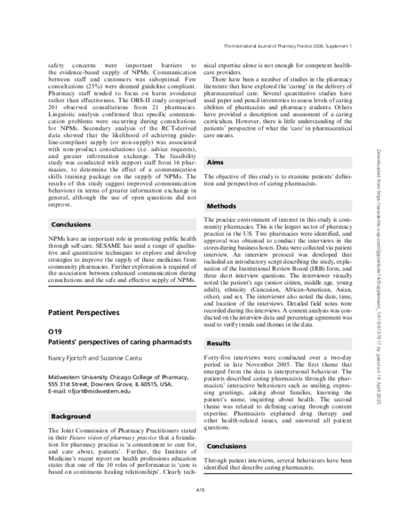 (PDF) Patient Perspectives