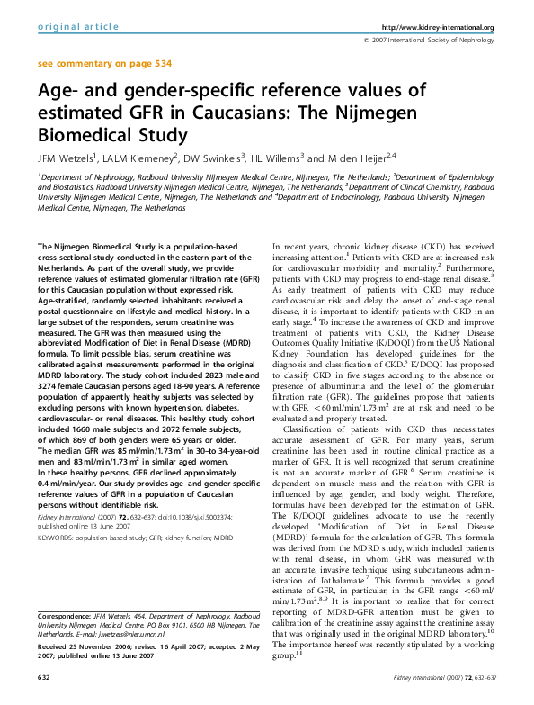 (PDF) Glomerular filtration rate measurement by “single-shot” injection ...