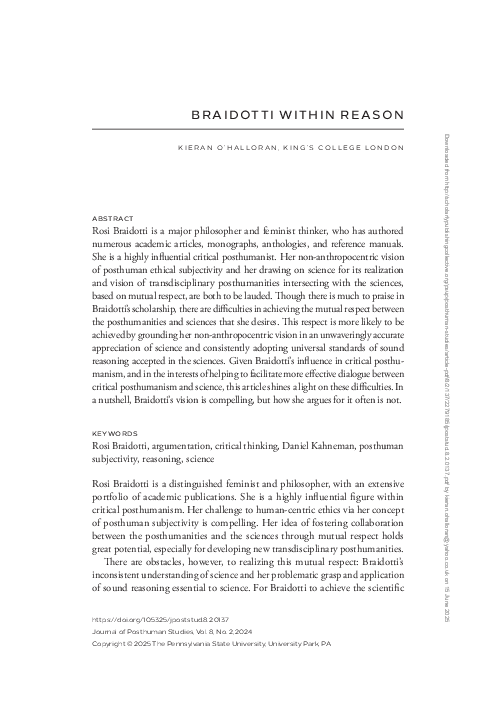 (PDF) Braidotti within Reason
