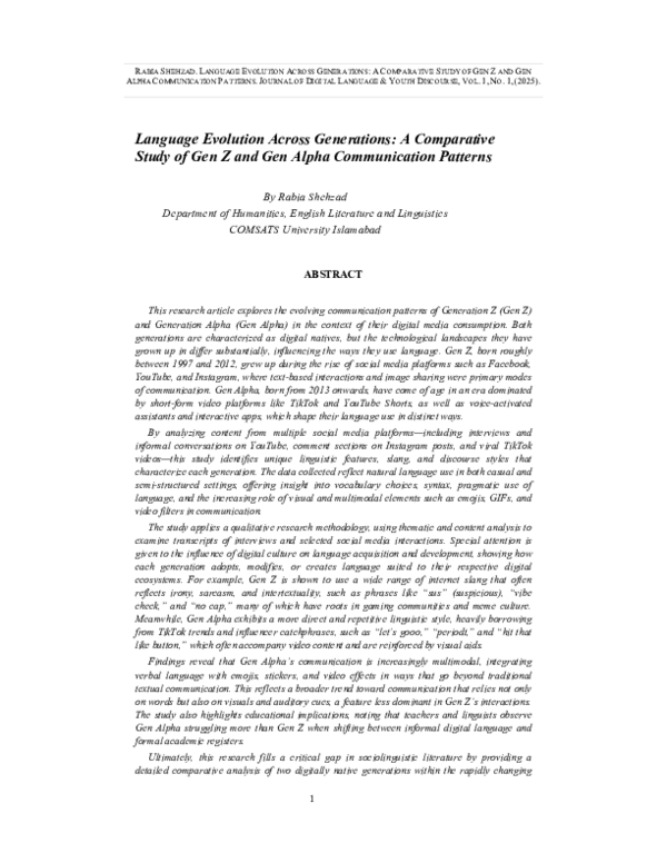 (PDF) Language Evolution Across Generations: A Comparative Study of Gen ...