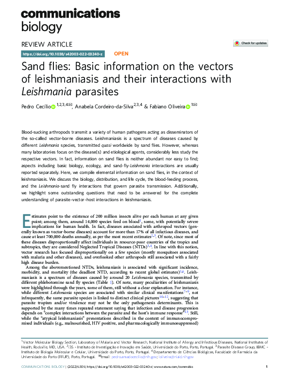 (PDF) Sand flies: Basic information on the vectors of leishmaniasis and ...
