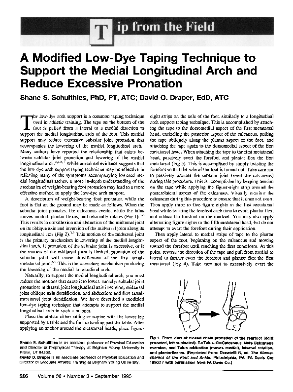 (PDF) A modified low-dye taping technique to support the medial ...