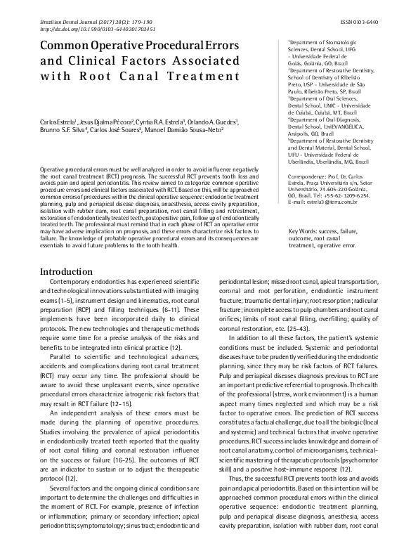 (PDF) Common Operative Procedural Errors and Clinical Factors ...