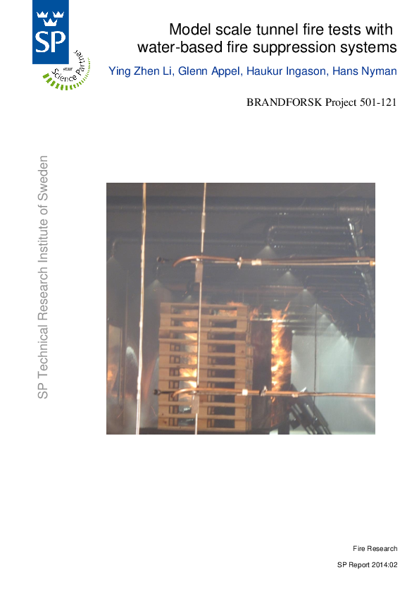 (PDF) Model scale tunnel fire tests with water-based fire suppression ...