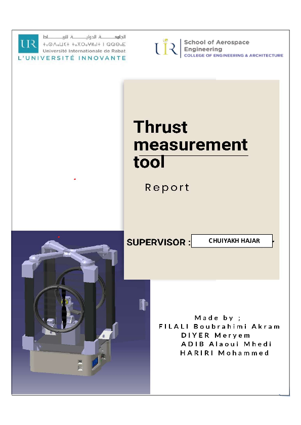 (PDF) Projet thrust measurement tool aa