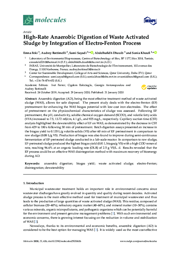 (PDF) High-Rate Anaerobic Digestion of Waste Activated Sludge by ...