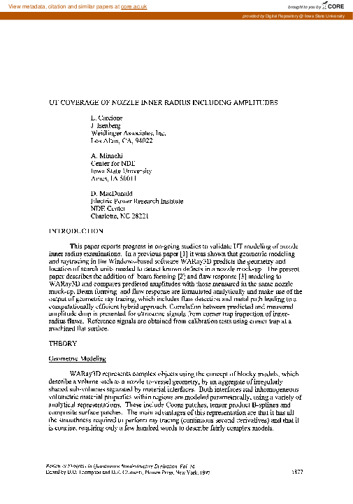 (PDF) UT Coverage of Nozzle Inner Radius including Amplitudes