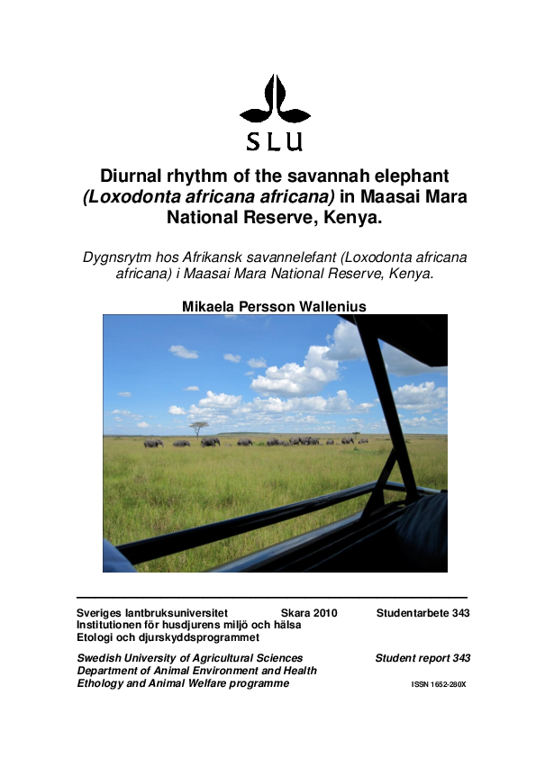 (PDF) Diurnal rhythm of the savannah elephant (Loxodonta africana ...