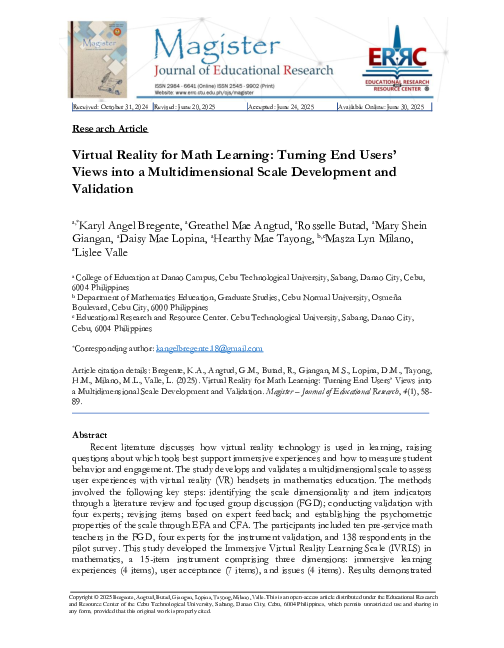 (PDF) Virtual Reality for Math Learning: Turning End Users' Views into ...