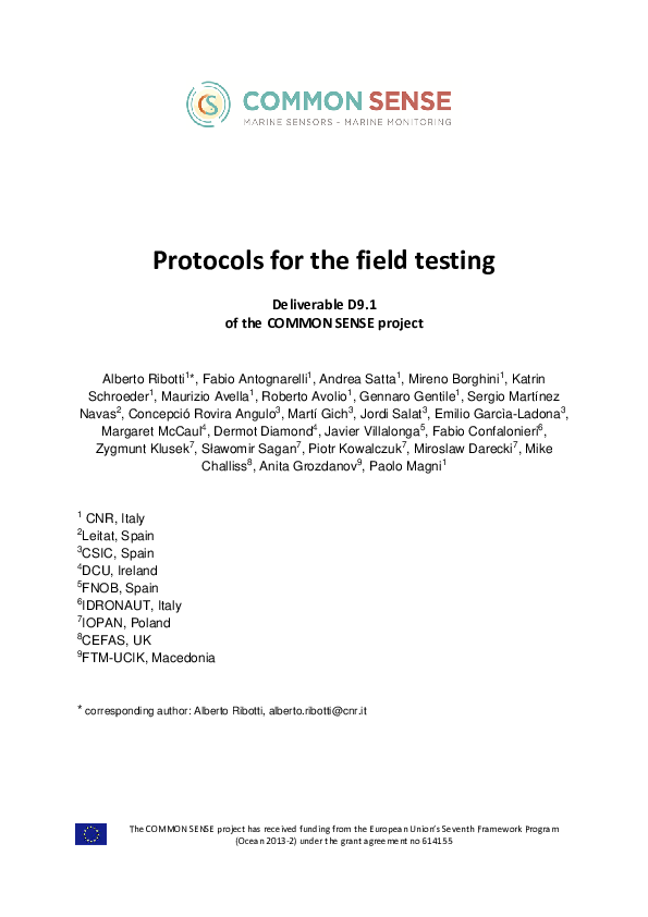 (PDF) Protocols for the field testing