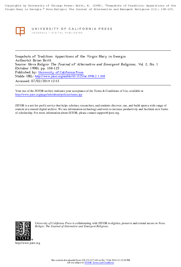 (PDF) Snapshots of Tradition: Apparitions of the Virgin Mary in Georgia