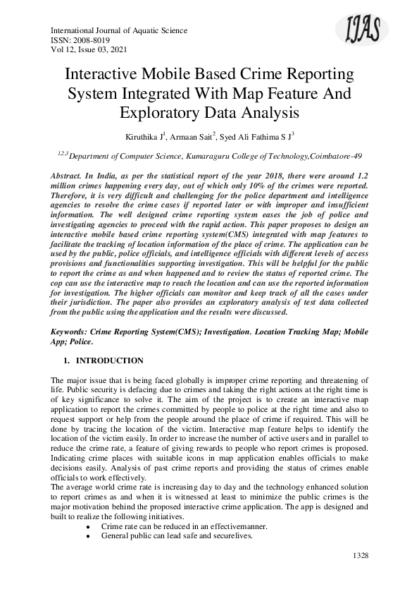 (PDF) Interactive Mobile Based Crime Reporting System Integrated With ...