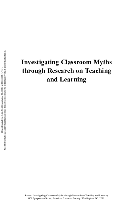 (PDF) Investigating Classroom Myths through Research on Teaching and ...