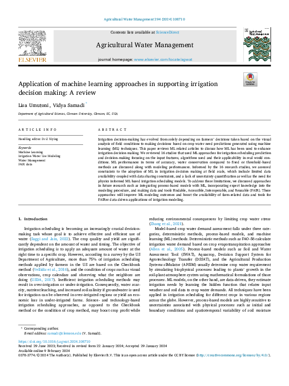 (PDF) Application of machine learning approaches in supporting ...