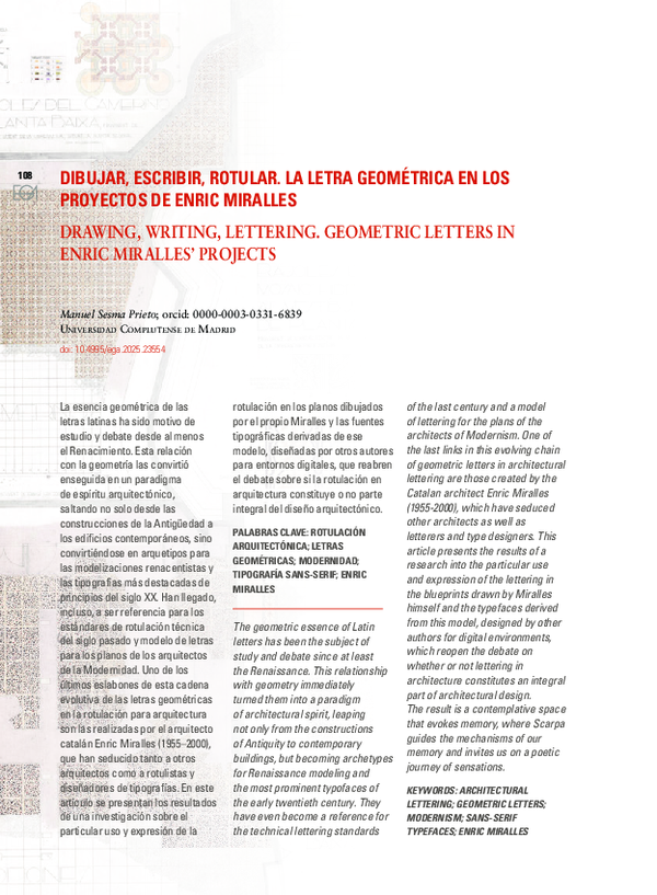 (PDF) DIBUJAR, ESCRIBIR, ROTULAR. LA LETRA GEOMÉTRICA EN LOS PROYECTOS ...
