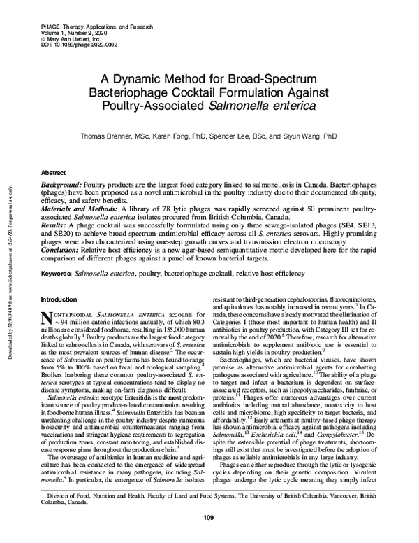 (PDF) A Dynamic Method for Broad-Spectrum Bacteriophage Cocktail ...