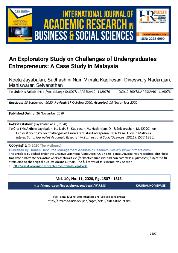 (PDF) An Exploratory Study on Challenges of Undergraduates ...