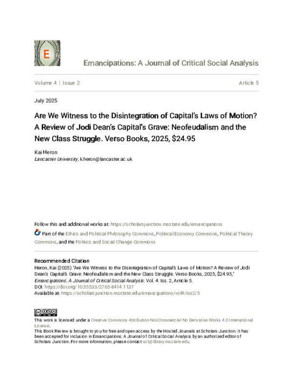 (PDF) Are we Witness to the Distintegration of Captial's Laws of Motion ...