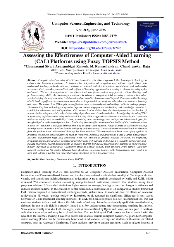 (PDF) Assessing the Effectiveness of Computer-Aided Learning (CAL ...