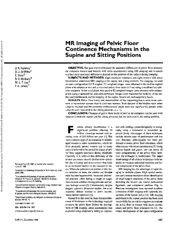 (PDF) MR imaging of pelvic floor continence mechanisms in the supine ...