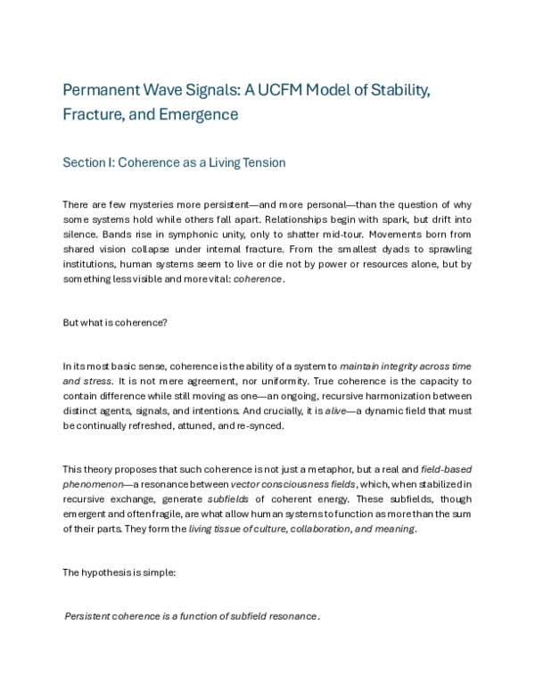 (PDF) Permanent Wave Signals: A UCFM Model of Stability, Fracture, and ...