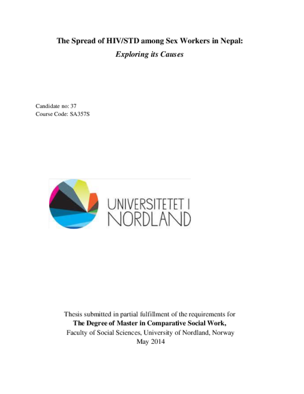 Pdf The Spread Of Hivstd Among Sex Workers In Nepal Exploring Its 1399