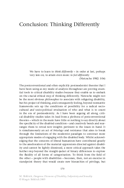 (PDF) Conclusion: Thinking Differently