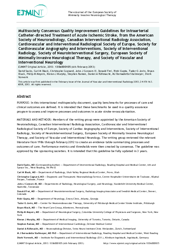 (PDF) Multisociety consensus quality improvement guidelines for ...