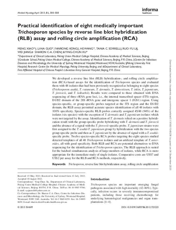 (PDF) Practical identification of eight medically ...
