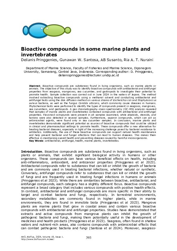 (PDF) Bioactive compounds in some marine plants and invertebrates