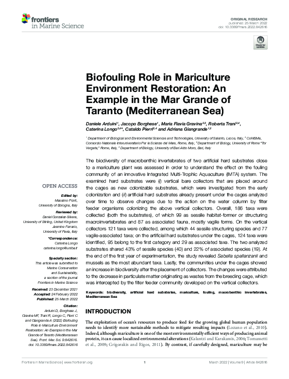 (PDF) Biofouling Role in Mariculture Environment Restoration: An ...