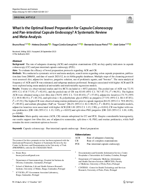 (PDF) What Is the Optimal Bowel Preparation for Capsule Colonoscopy and ...