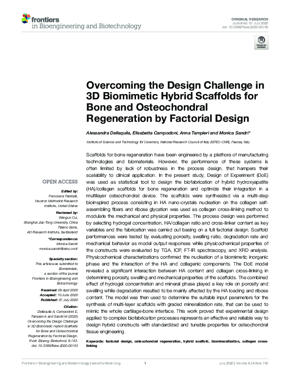 (PDF) Overcoming the Design Challenge in 3D Biomimetic Hybrid Scaffolds ...