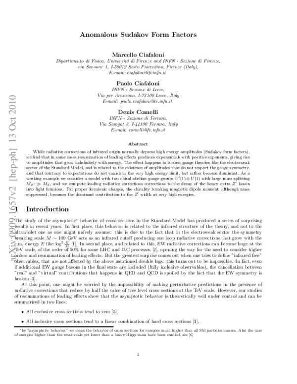 (PDF) Anomalous Sudakov form factors
