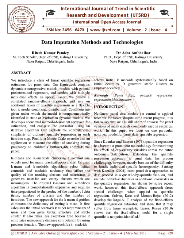 (PDF) Data Imputation Methods and Technologies