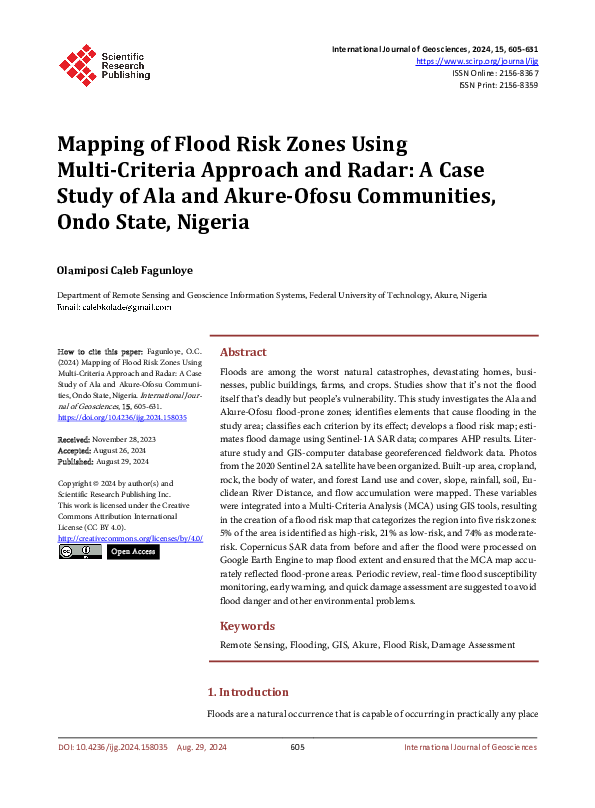 (PDF) Mapping of Flood Risk Zones Using Multi-Criteria Approach and ...