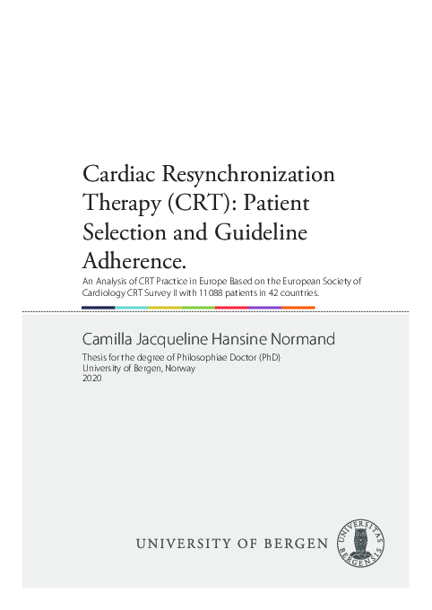 (PDF) Adherence to ESC cardiac resynchronization therapy guidelines ...