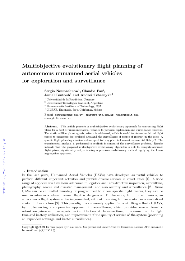 (PDF) Multiobjective evolutionary flight planning of autonomous unmanned aerial vehicles for ...